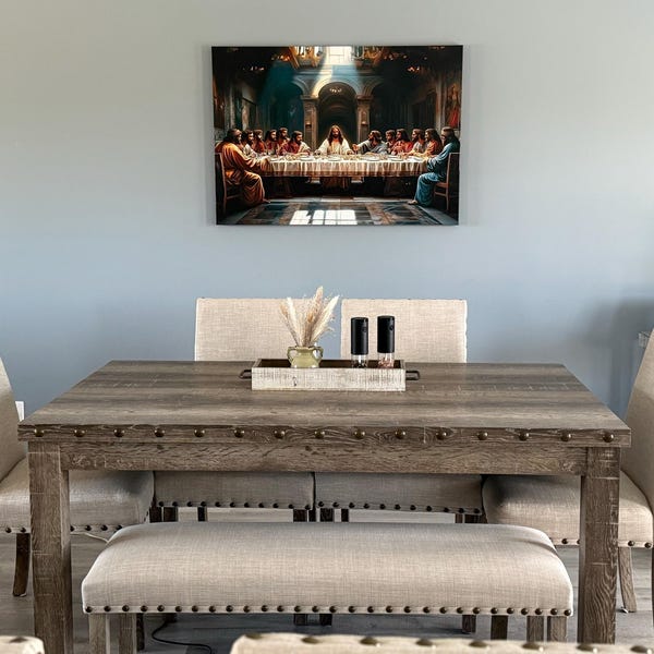 Last Supper Canvas, Jesus and Disciples Wall Art, Spiritual Art Print ...