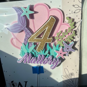 Mermaid Cake Topper Little Mermaid Cake Topper Under the Sea Cake ...