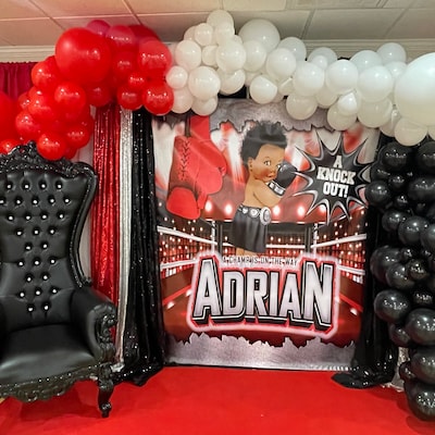 BABY BOXER BACKDROP, Boxer Baby Shower Backdrop, It's a Boy Baby Shower ...