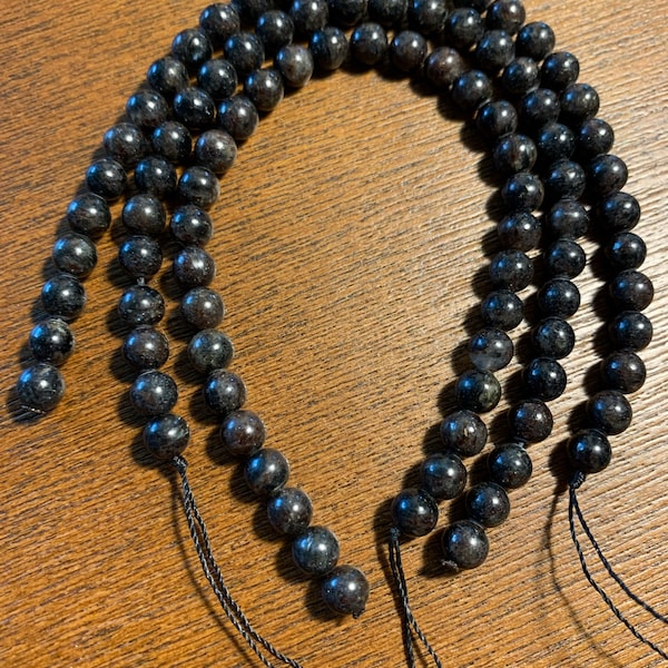 Genuine Natural Black Astrophyllite Gemstone Grade AAA 6mm 7mm 8mm 10mm ...