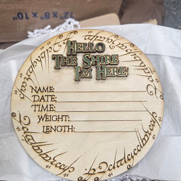 Inspired by Hobbit Lord of the Rings Baby Milestone Rounds |baby Shower ...