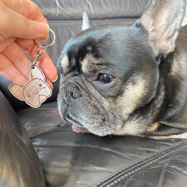 Frenchie Keyring - Personalised Pet Keyring French Bulldog | Memory ...