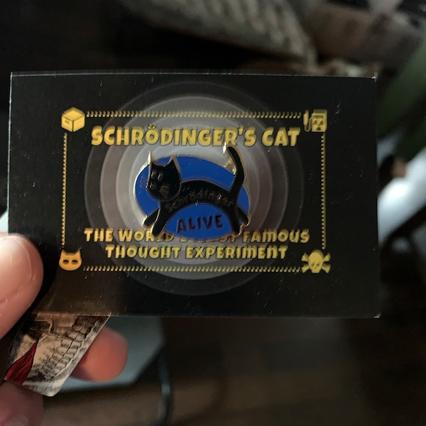 Schrodinger's Cat in a Box Enamel Pin Physics, College, Science, STEM ...