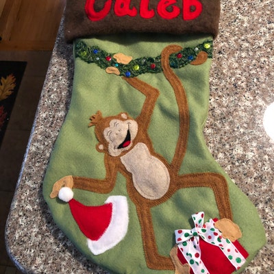 Monkey Christmas Stockingcheeky Monkey - Etsy