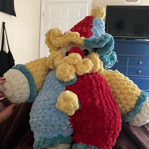 Clown Amigurumi Handmade Plush Handcrafted Clowncore/kidcore Plushy ...