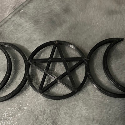 Triple Goddess Triple Goddess Wall Art Triple Moon Pentagram Wall Art ...