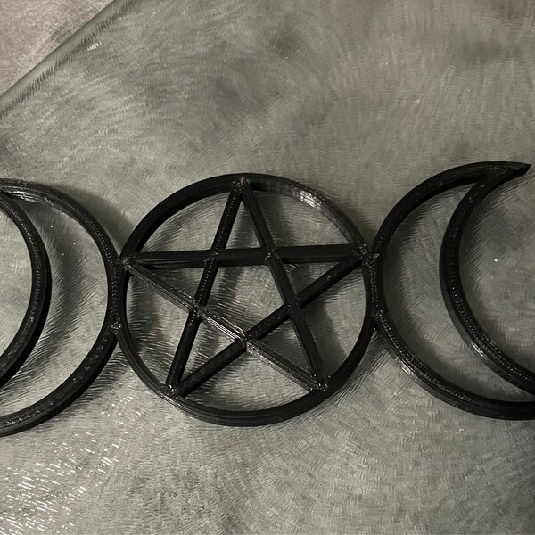Triple Goddess | Triple Goddess Wall Art | Triple Moon | Pentagram Wall ...