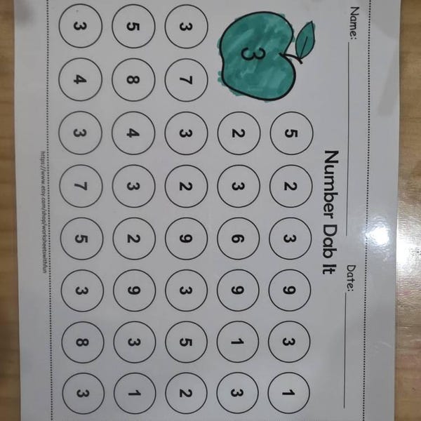 Number Dab It Worksheets 1-20, Number Recognition Activity, Preschool ...