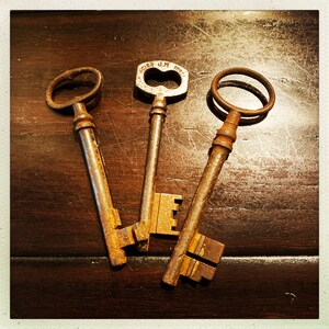 2 Very Lg. Chateau Skeleton Keys, 1800s, French Antique Keys, Dungeon ...