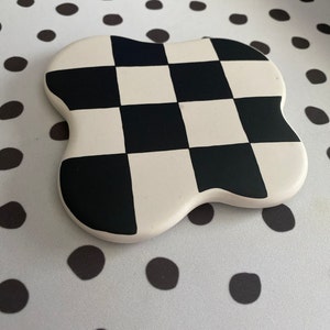 Decorative Tray, Jewelry Dish, Catch All Tray, Checkered Trinket Tray ...