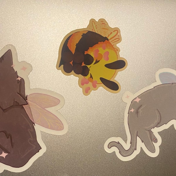 Fairy Cat Stickers | Original Vinyl Sticker | Glossy Water-resistant ...