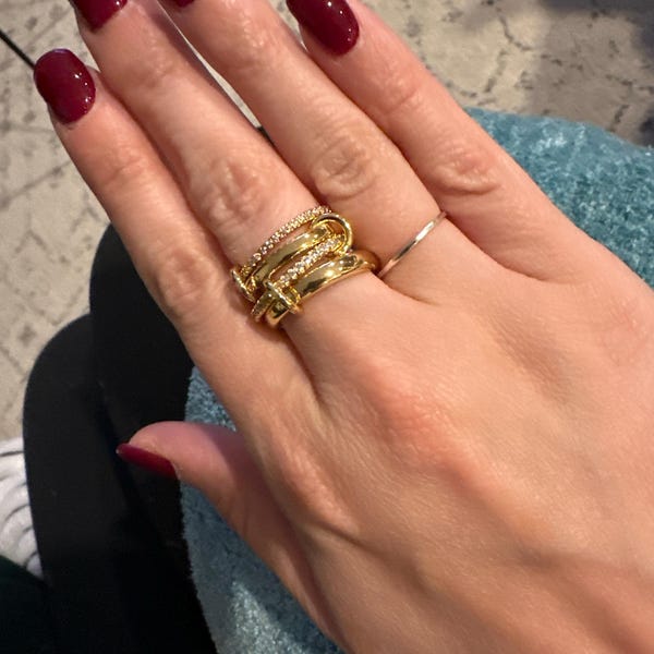 Y2K Liquid Metal Ring Set • Abstract Geometric Rings for Women • Irregular Jewelry • Perfect for ...