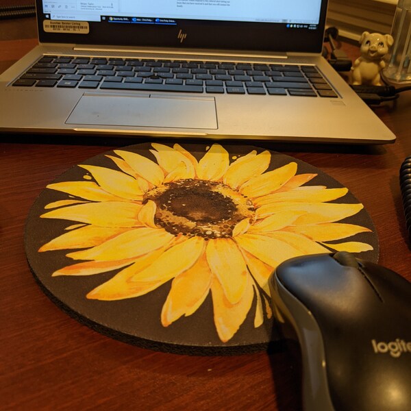 Sunflower Mouse Pad/mousepad/watercolor Floral/desk Decor/girly Mouse ...