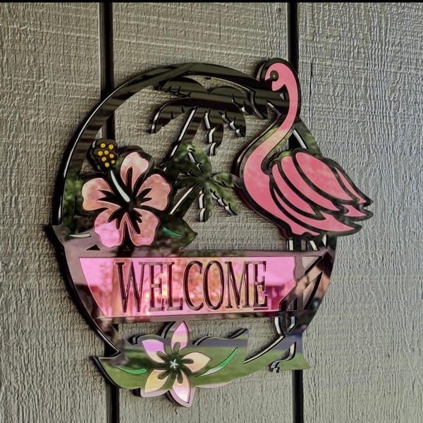 Flamingo Name Sign, SVG, Bird Themed Wall Decor Sign, Laser Cut ...