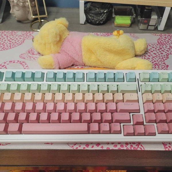 Gradient Pastel Keycap Set, OEM Profile, Shine-through, PBT, Cherry MX ...