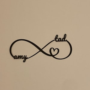Infinity Sign Containing Names, Personalized Metal Infinity Sign ...
