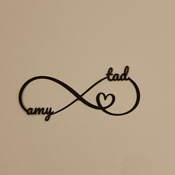 Infinity Sign Containing Names, Personalized Metal Infinity Sign ...