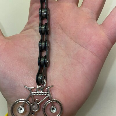 Bicycle Chain Necklace on a Black Cord Wonderful Gift for Any Bike ...
