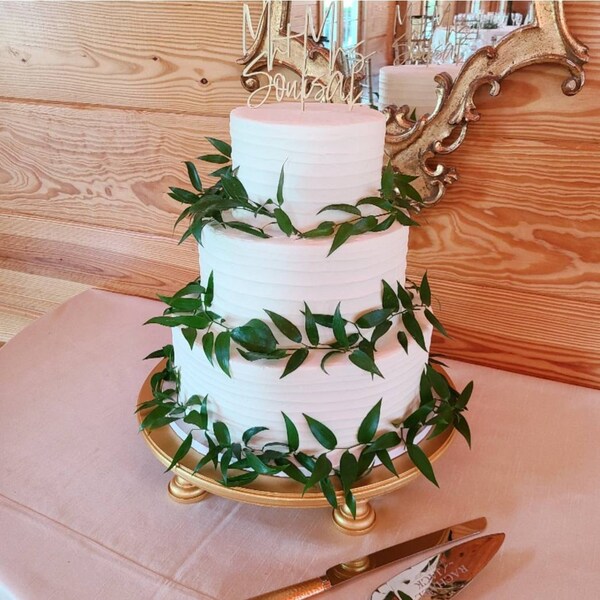 Wedding Cake Stand | 14 Inch Cake Stand | Rustic Wedding Decor | White ...