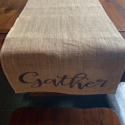 Gather Natural Burlap Table Runner, Table Runner Farmhouse Style Runner ...