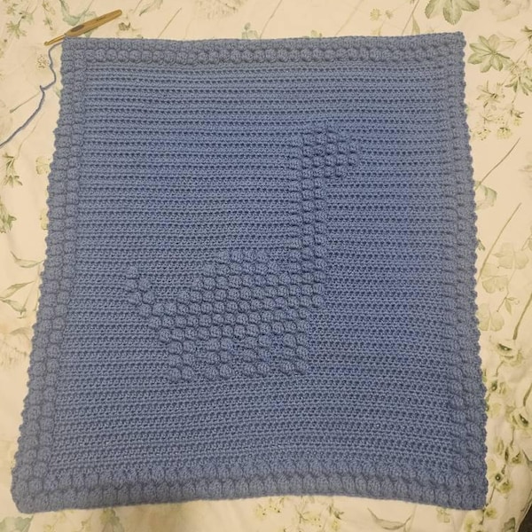 DINOSAUR BLANKET Crochet Pattern, Bobble Blanket, Easy Crochet, 4 Page ...