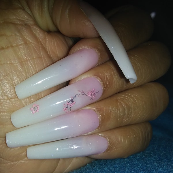 Baby Ombre Extra Long Press on Nails - Etsy