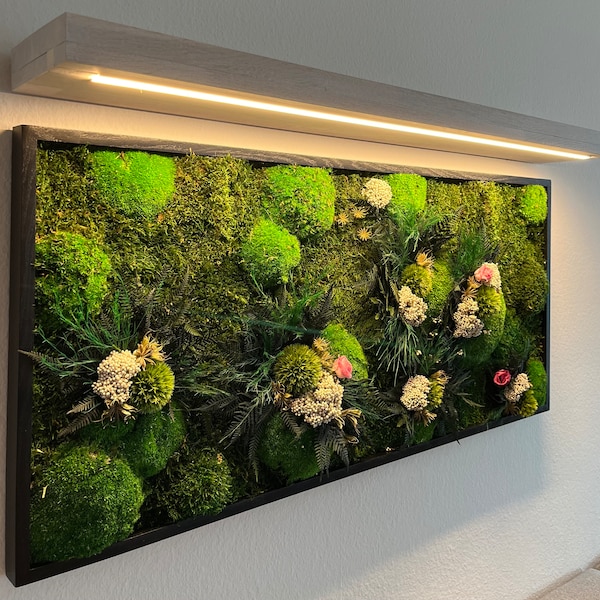 Beautiful Preserved Moss Artwork With LED Lights Live Moss LED Wall Art ...