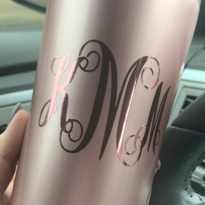 Rose Gold Monogram Decal Rose Gold Metallic Decal Rose Gold - Etsy