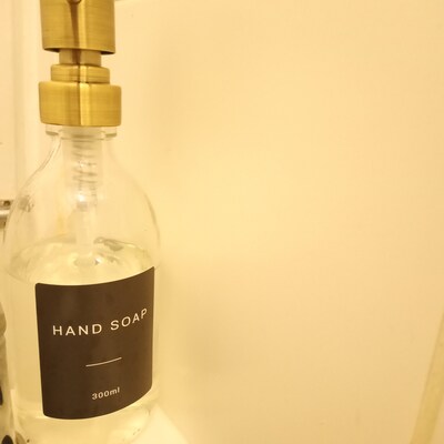 Clear Glass Bottle Labelled Refillable Bottle With Metal Gold/brass ...