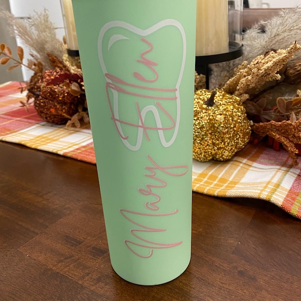 Personalized Dentist Tooth Tumbler Cup, Dental Hygiene Gifts, Dental ...