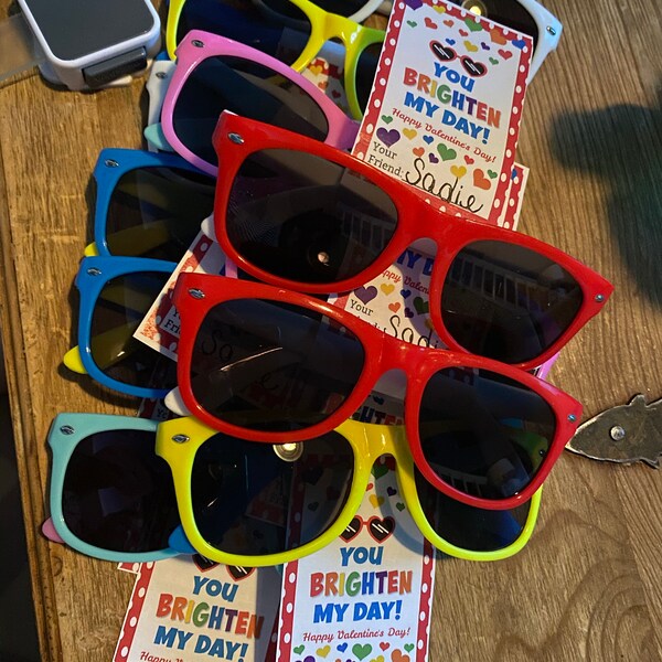 You Brighten My Day Valentine's Day Printable Tag - Sunglasses Instant ...