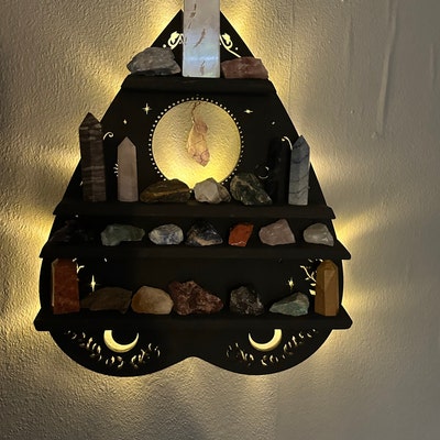Coppermoon Cauldron Crystal Shelf Crystal Display Shelf - Etsy