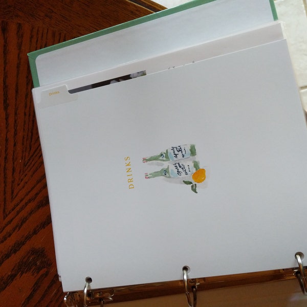 Tab Dividers for Recipe Binder - 8 Categories, Cute Tab Dividers, Fits ...