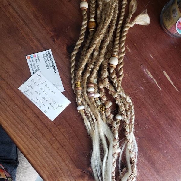 12 20-22 Inch Blonde Ombre Dreadlock Extensions, Jasper & Quartz ...