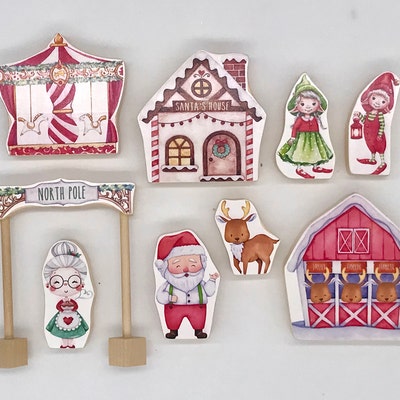 Watercolor Christmas Santa's House Clipart Graphics, Santa Claus Clip ...