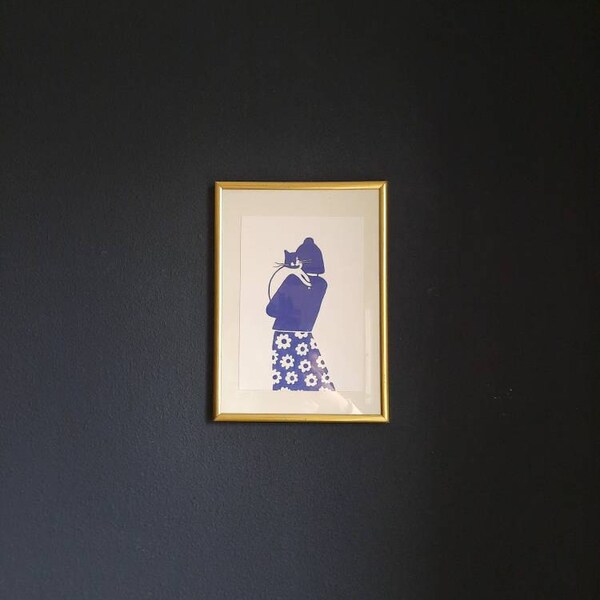 Pink A4 Sad Cat Poster - Etsy