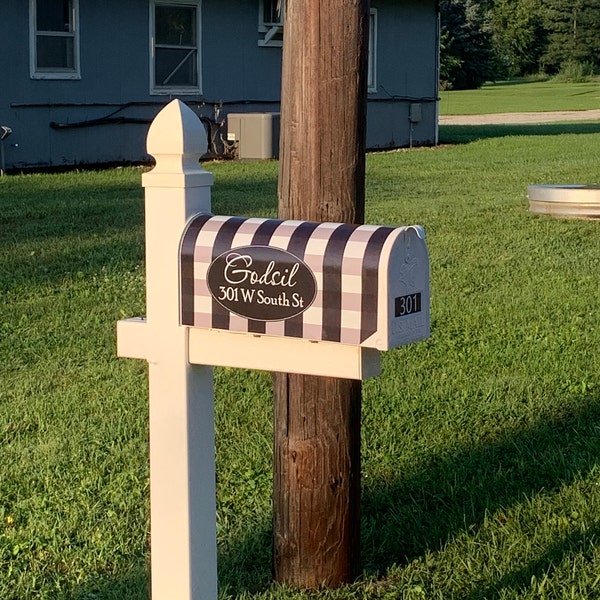 Custom Address Mailbox Covers Magnetic - Personalized Plaid Mailbox ...