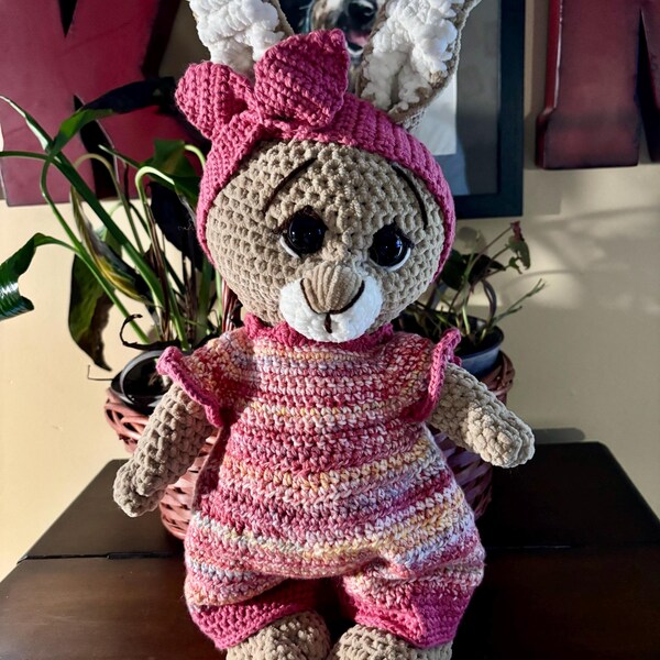 Crochet Bunny Outfit Pattern: Amigurumi Clothes, Jumpsuit & Headband ...