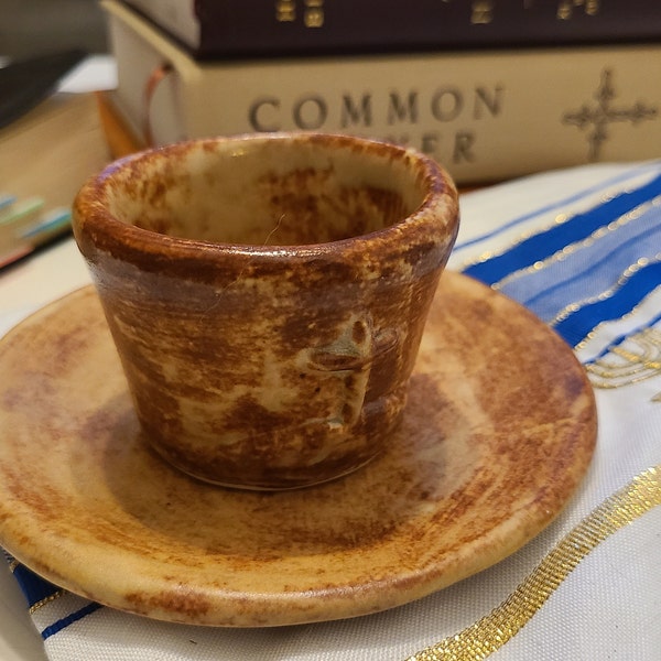 Handmade Pottery Portable Communion Set Earthen Glaze Water Style Cup ...