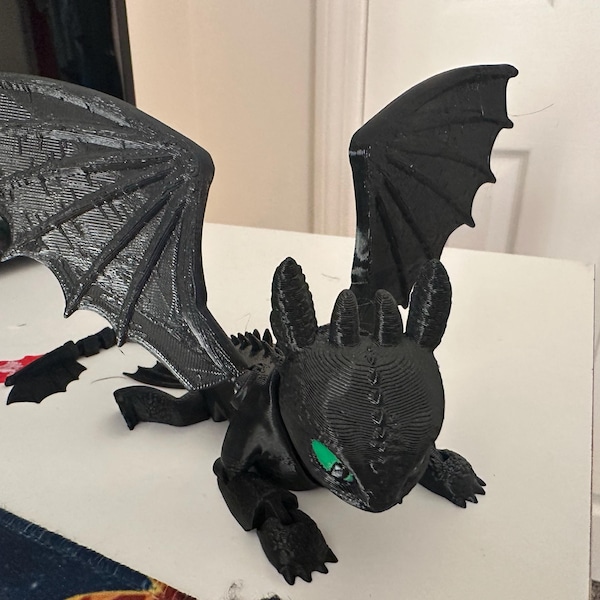 Flexi Toothless Dragons, 3d Printed, Desk Toy, Articulated Flex - Etsy