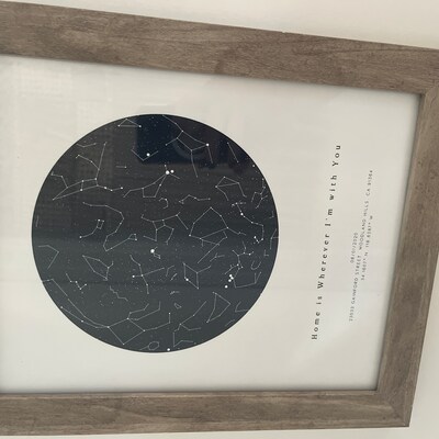Custom Night Sky Constellation Star Map by Date Guestbook Alternative ...
