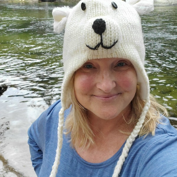 Handmade Woollen Animal Winter Hat - Cat Dog Hat - Woolly Hat - Animal ...