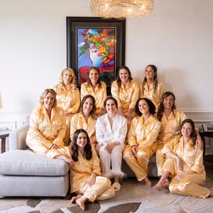 Plus Size 4XL,5XL,6XL Bridal Party Pajamas, Satin Pajama Set ...