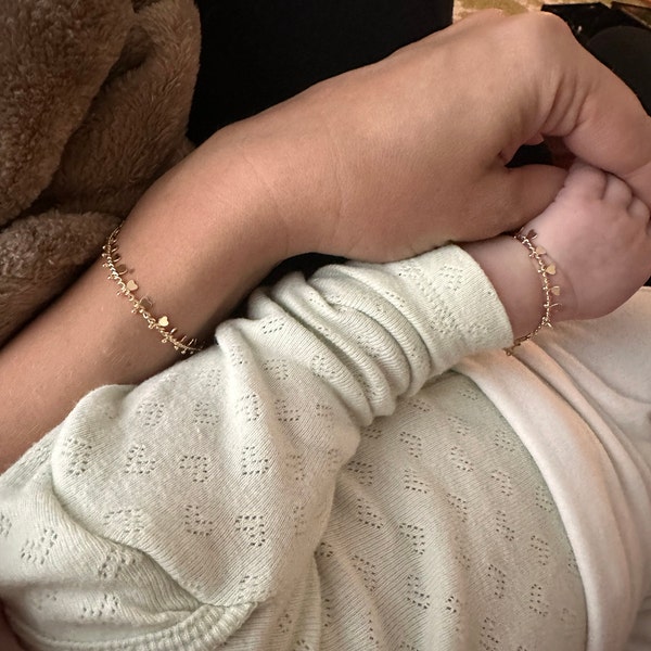 Gold Filled Heart Chain-toddler Bracelet-easter Outfit-easter Basket ...