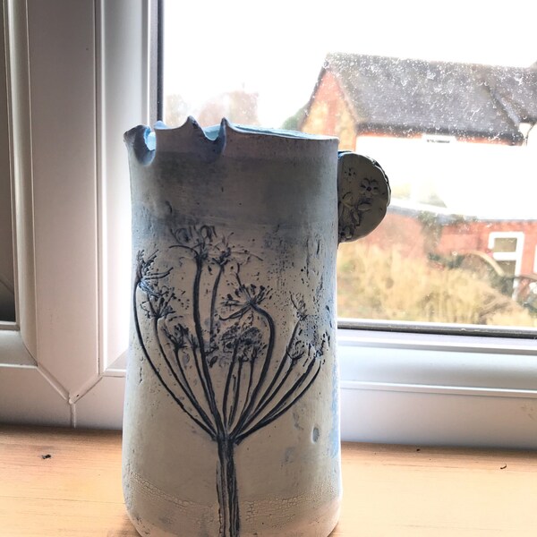 Botanical Themed Vessel With Cow Parsley Design - Etsy