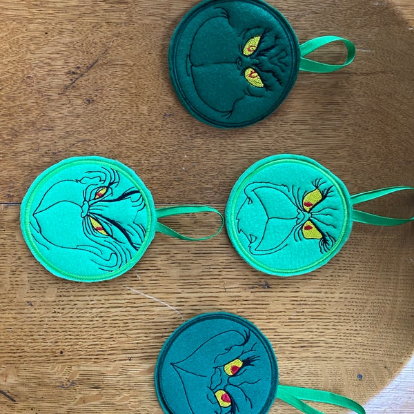 The Grinch Tree Ornaments ITH Machine Embroidery Design, Embroidery ...