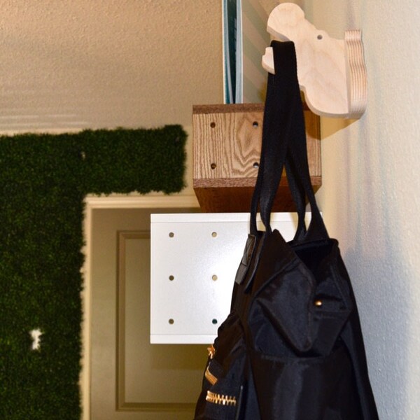 Kids Room Wall Hooks - Hippo Wall Hook in Birch: Playful Wooden Wall ...