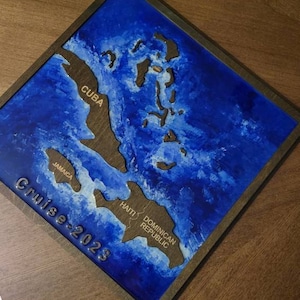 Personalized Wooden World Clock With Epoxy Water, Custom Epoxy Resin ...