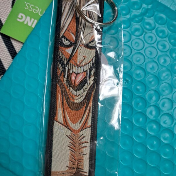 Anime Embroidered Jet Tag Keychain - Etsy