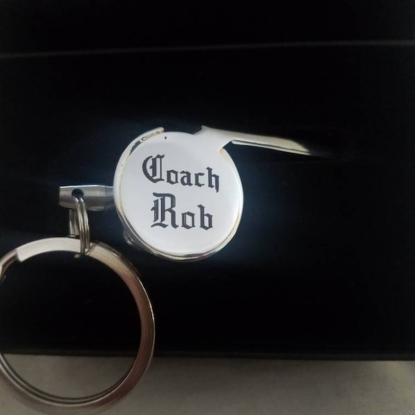 Personalized Coach Whistle Keychain, Engraved Stainless Steel - Etsy